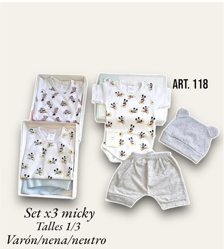 Set en caja Art. 118 Micky Baby surtido de talles y colores | Casa Andy