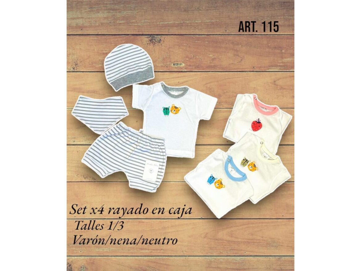 Set en caja 4 piezas Micky baby Art. 115 T.(1 al 3) | Casa Andy