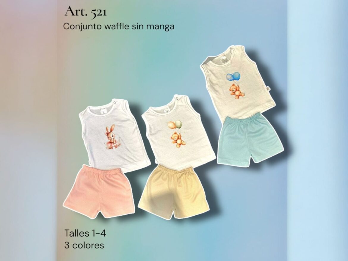 Conjunto Sin manga Micky Baby con short waffle T.(1 al 4) Art.521 ...